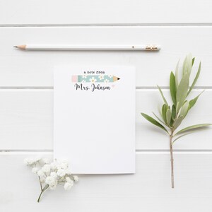 Teacher Note Pad Personalized, Custom Retro Daisy School Stationery ...