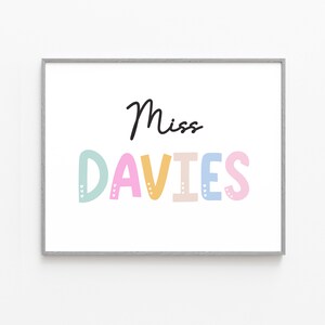 Teacher Name Sign PRINTABLE, Custom Welcome to Class Digital Print ...