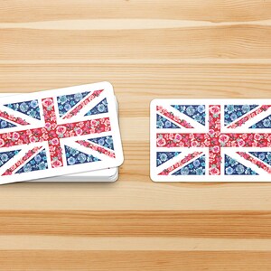 UK Flag Sticker, Union Jack Vinyl Decal, Watercolor Floral British Flag ...