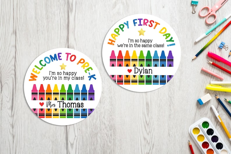 Personalized Back to School Stickers, First Day of School Labels, Kids ...