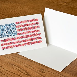 USA Flag Greeting Card Pack, Set of Blank American Flag 5x7 Note Cards ...