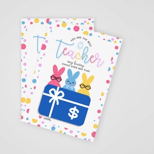 PRINTABLE Easter Gift Card Holder for Teacher, Happy Easter Kids DIY ...