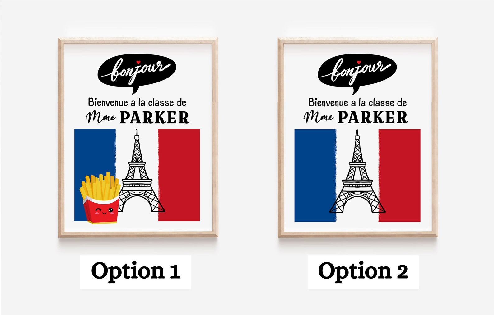 French Teacher Name Sign PRINTABLE, Custom Digital Bonjour Welcome to ...