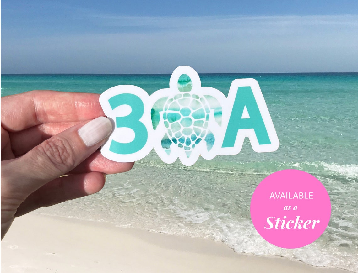30A Florida Tumbler, Watercolor Sea Turtle Ladies Wine Tumbler, Seaside ...