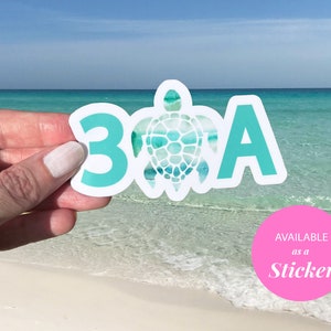 30A Florida Tumbler, Watercolor Sea Turtle Ladies Wine Tumbler, Seaside ...