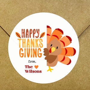 Personalized Thanksgiving Labels, Turkey Day Favors, Cute Turkey Day ...