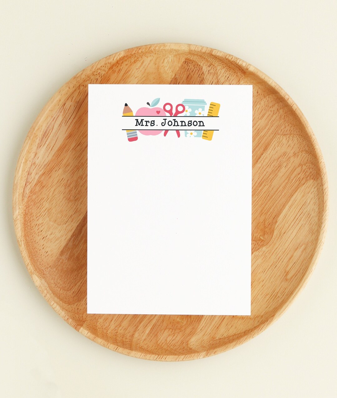Retro Teacher Note Pad Personalized, Colorful Custom School Stationery ...
