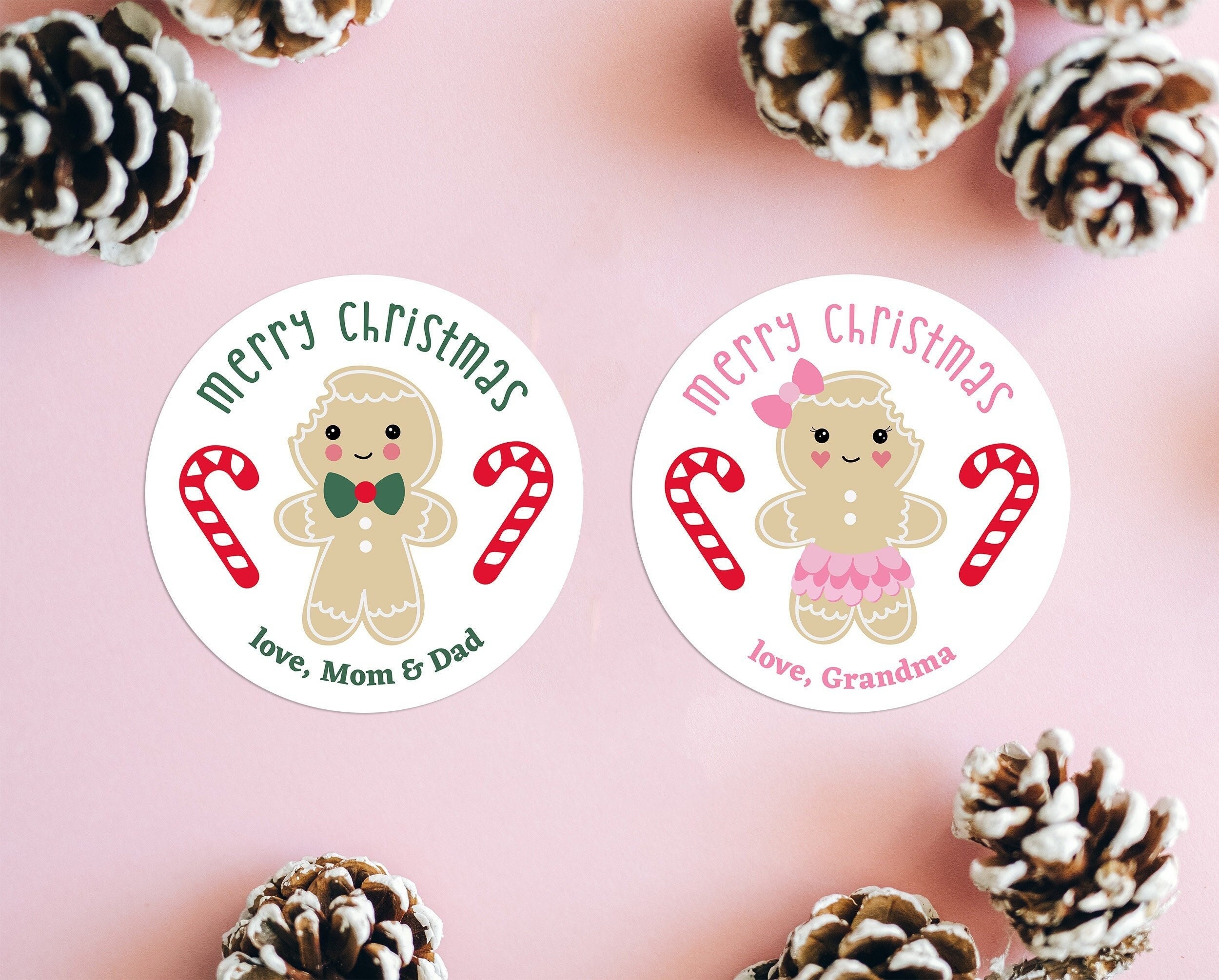 Personalized Christmas Stickers Gingerbread Holiday Labels - Etsy