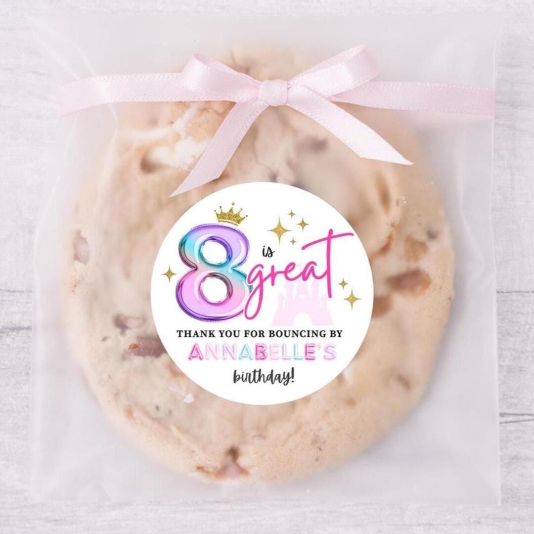 Personalized 8th Birthday Stickers, 8 is Great Girls Party Favors ...