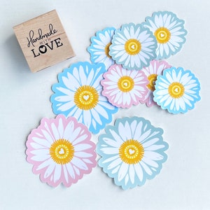 Boho Daisy Sticker, Mini Daisy Sticker Pack, Waterproof Sage Pink Blue ...