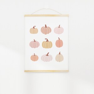 Boho Pumpkins Wall Art PRINTABLE, Neutral Pink Thanksgiving Decor ...