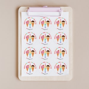 Personalized End of Year Stickers, Ice Cream Summer Break Labels, Kids ...