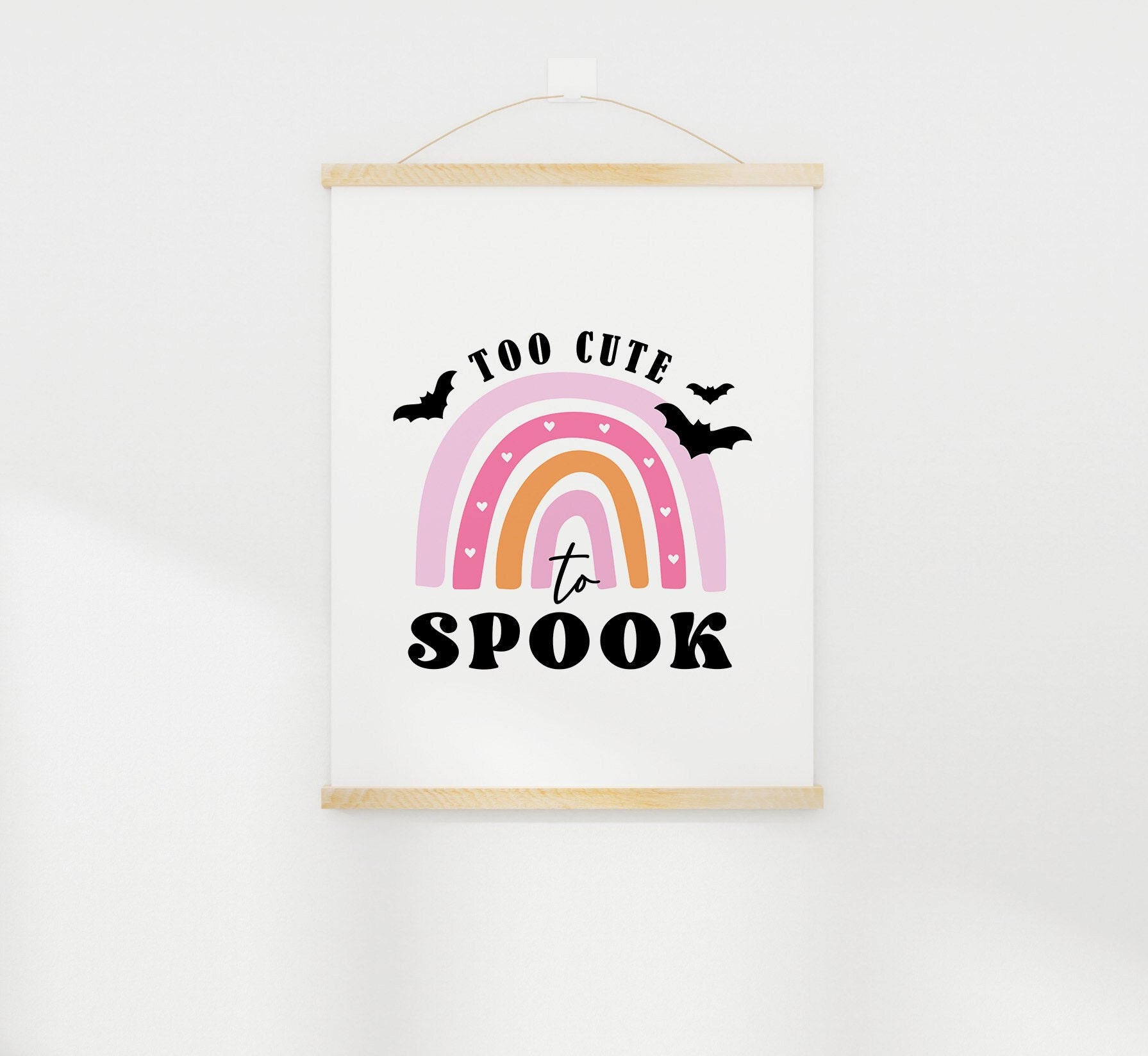 Kids Halloween Wall Art PRINTABLE, Too Cute to Spook Halloween Nursery ...