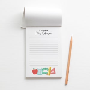 Math Teacher Note Pad Personalized, Custom School Stationery, Cute ...