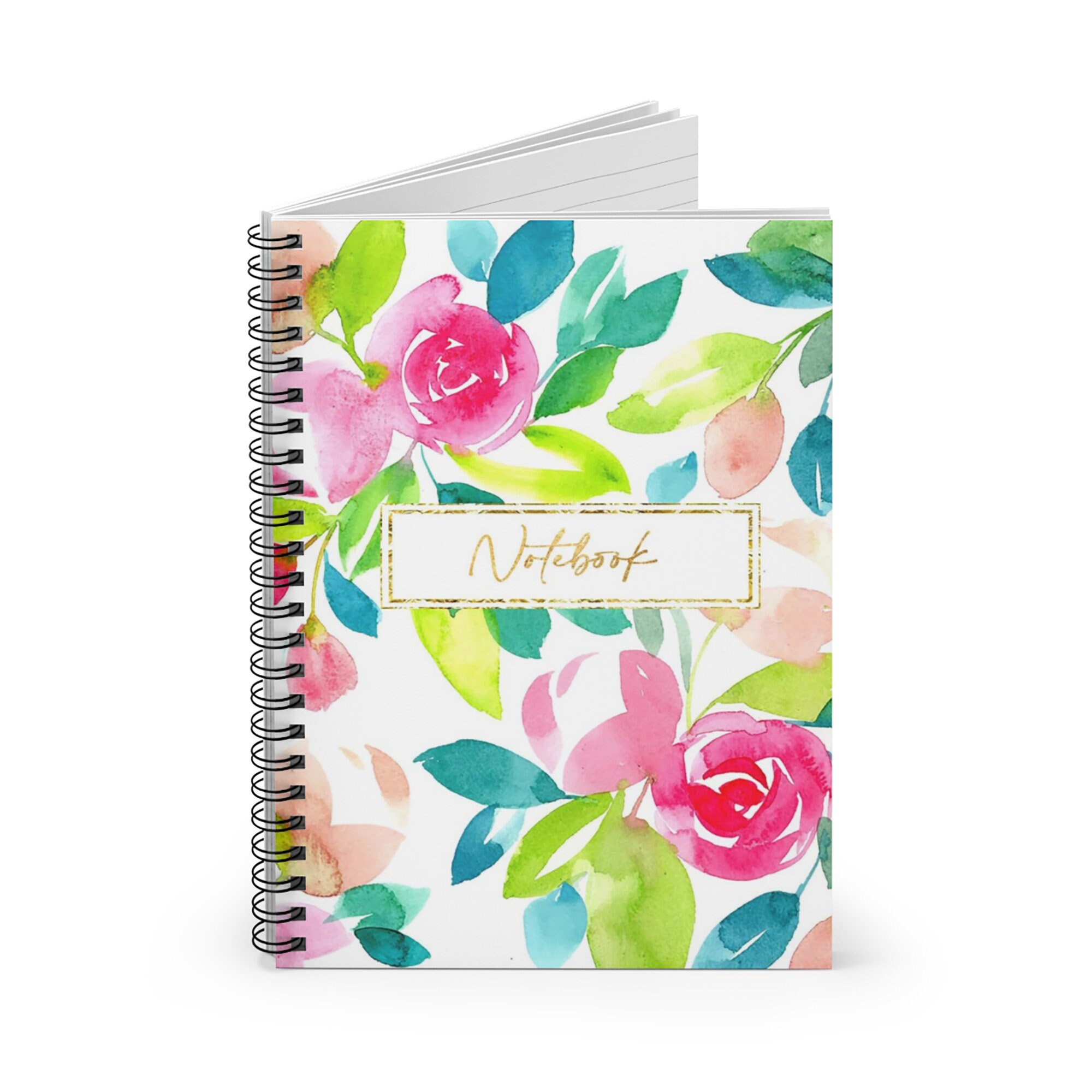 Personalized Gold Name Spring Floral Notebook Bright - Etsy