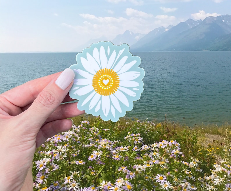 Boho Daisy Sticker, Mini Daisy Sticker Pack, Waterproof Sage Pink Blue ...