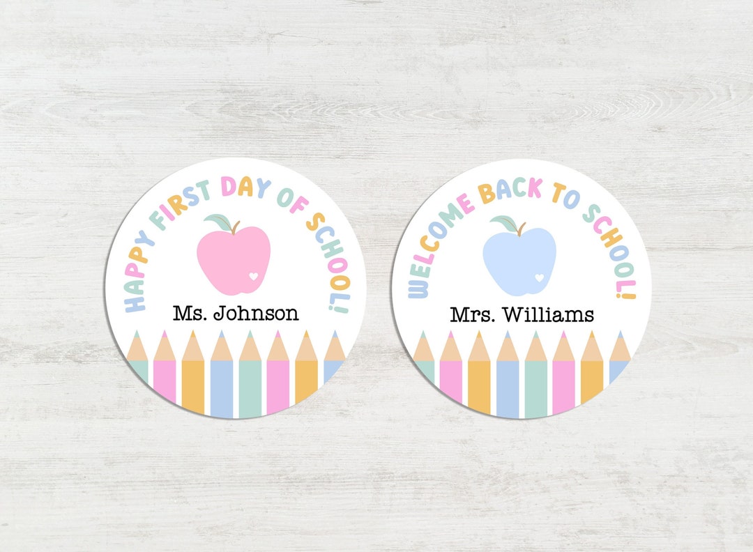 Personalized Welcome Back to School Stickers, First Day of School ...