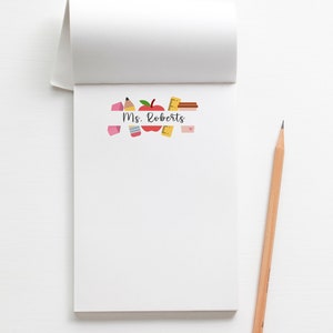 Teacher Note Pad Personalized, Colorful Custom School Stationery, Cute ...