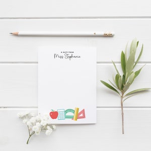 Math Teacher Note Pad Personalized, Custom School Stationery, Cute ...