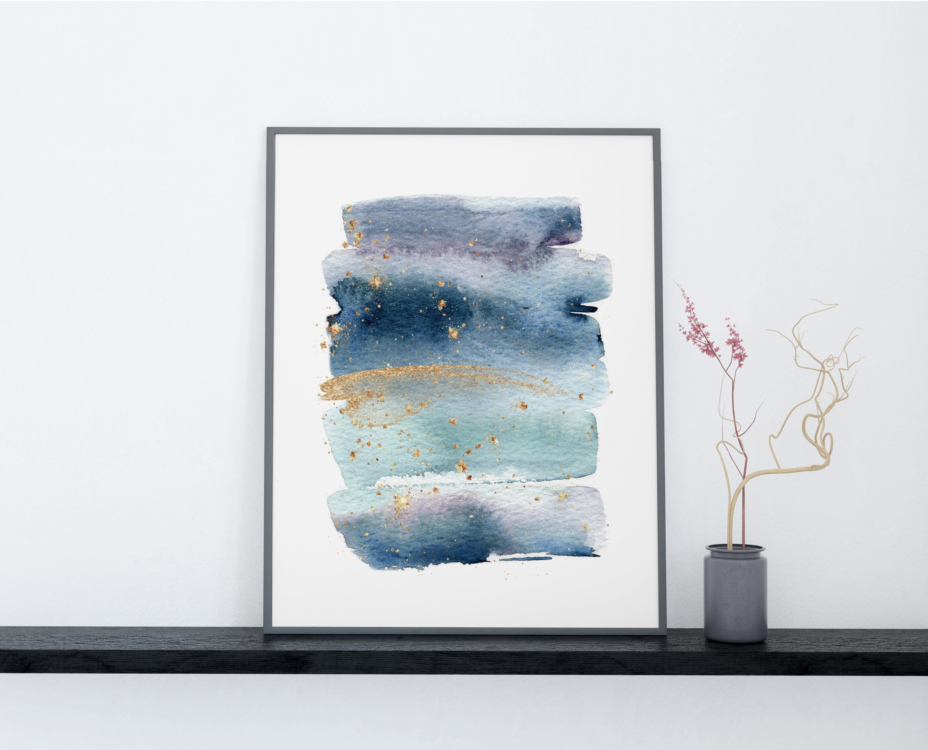 Purple Watercolor Abstract Art Print, Modern Vibrant Jewel Tone Wall ...