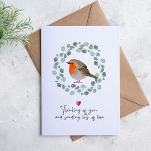 Robin Greeting Card, Thinking of You After Loss, Grief Support ...