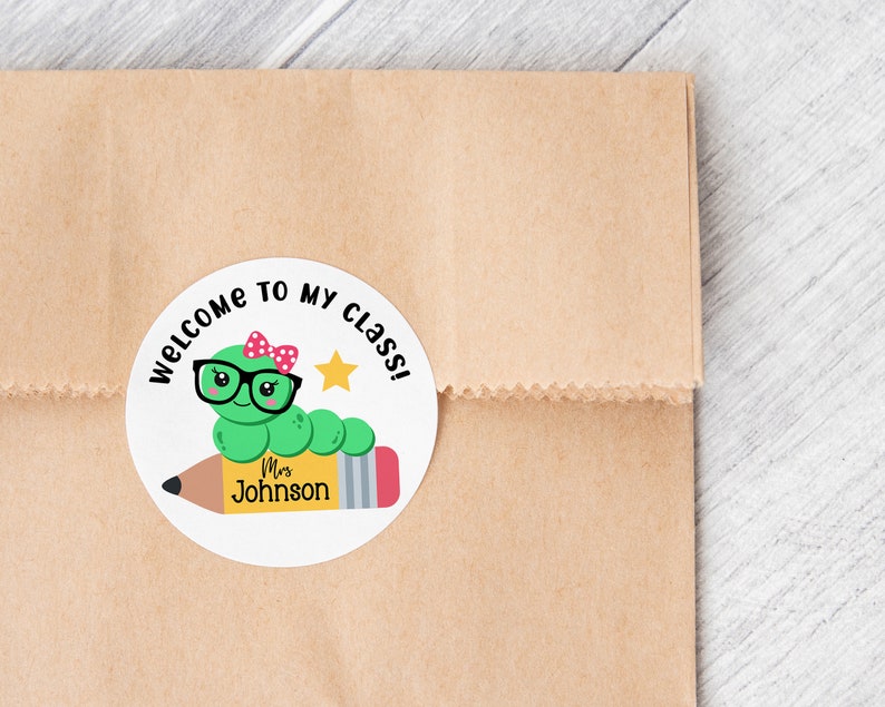 Personalized Back to School Stickers, Custom Teacher Favors Welcome to ...