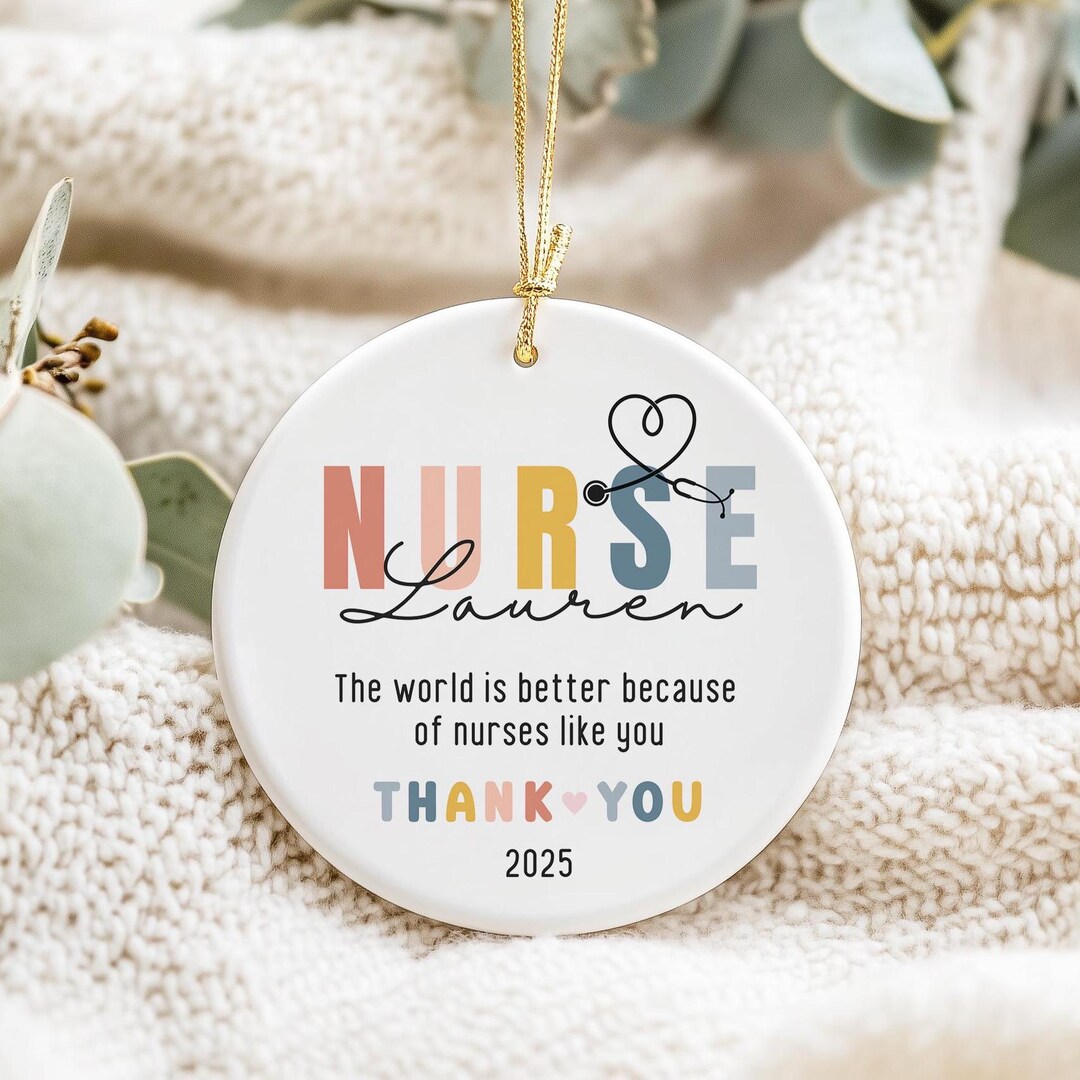 Nurse Ornament Gift, Thank You Nurse Appreciation, Cute Christmas ...