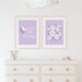 Purple Daisy Nursery Print Set, Boho Modern Daisy Decor, Pastel Violet ...