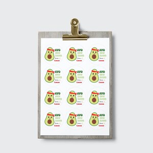 End of School Year Labels, Personalized Boy Girl Avocado Stickers ...