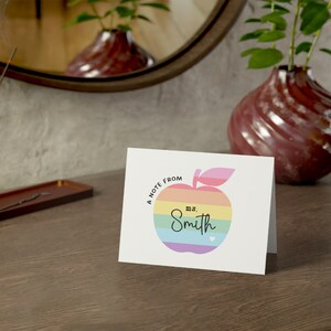 Personalized Teacher Note Cards, Set of Blank Cards Teacher Parents ...