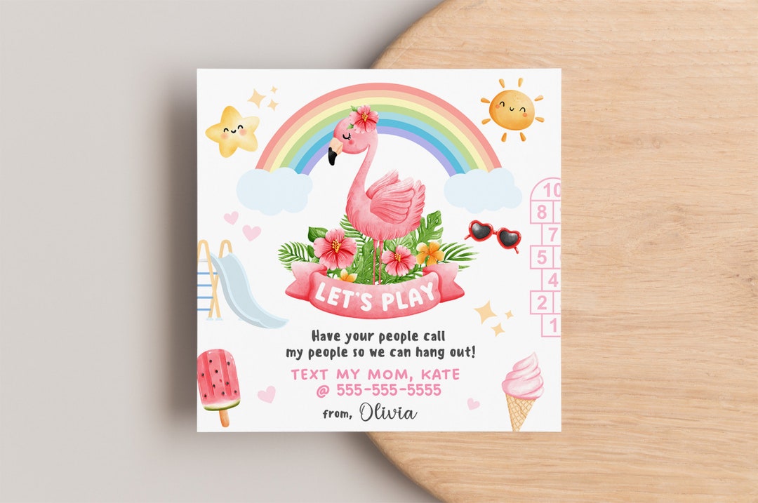 PRINTABLE Kids Play Date Cards, Summer Break Playdate Invites, Cute End ...