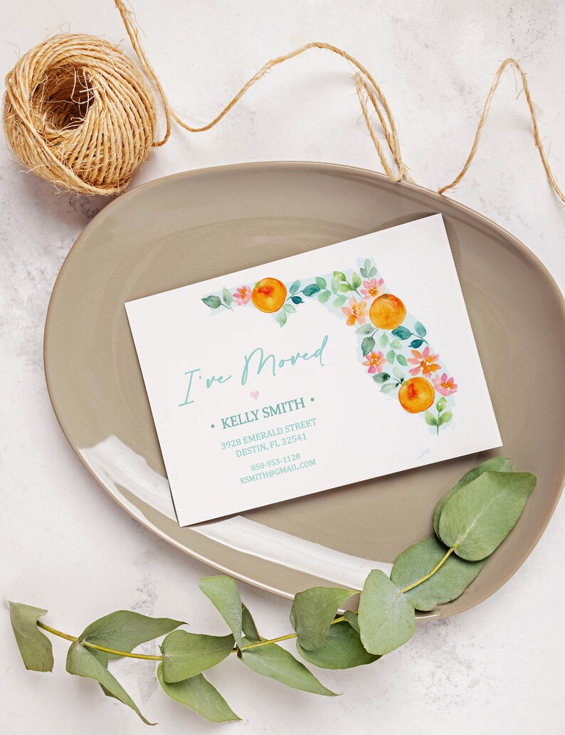 Florida Moving Announcement Card, Personalized I've Moved to FL ...