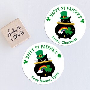 St. Patrick's Day Stickers With Name for Kids, Personalized Shamrock ...