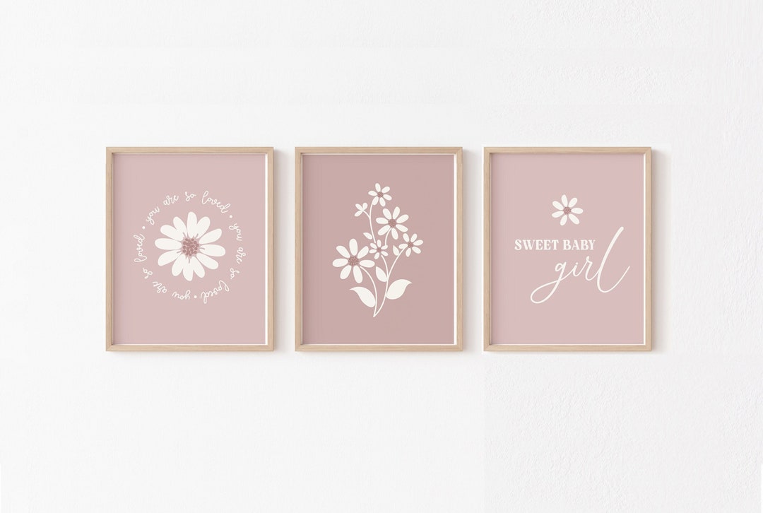 Neutral Daisy Nursery Wall Art, You Are so Loved Modern Daisy Decor ...