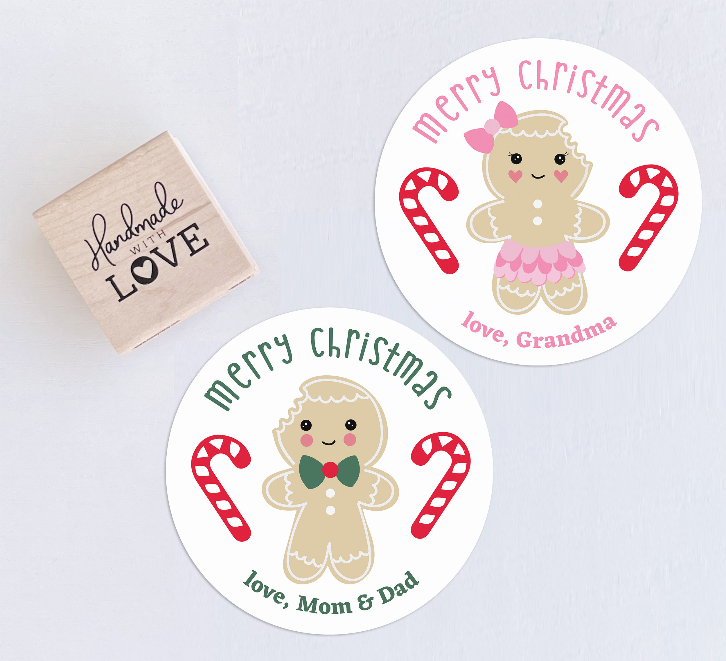 Personalized Christmas Stickers Gingerbread Holiday Labels - Etsy