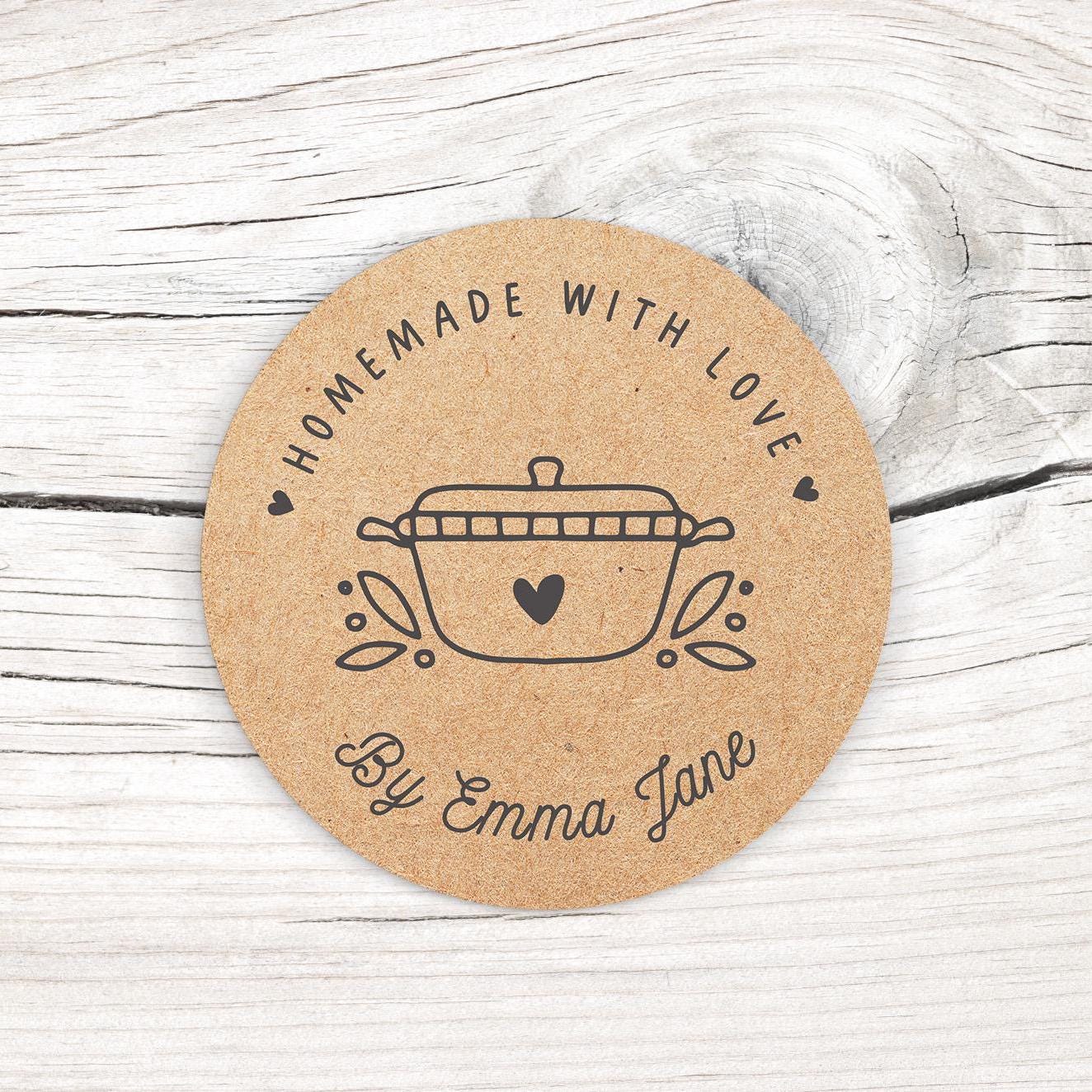 Homemade With Love Kraft Stickers Personalized, Custom Small Business ...