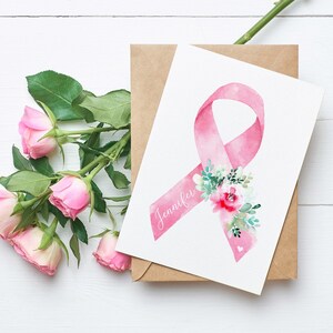 Breast Cancer Encouragement Custom, Pink Ribbon Cancer Awareness ...
