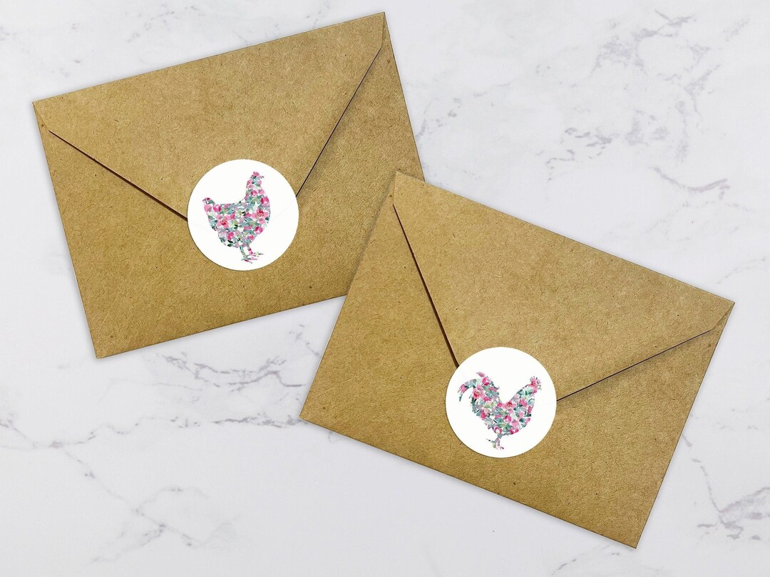 Chicken Lover Stickers, Rooster Envelope Seals, Country Farmhouse Label ...