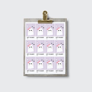 Pastel Halloween Gift Tag PRINTABLE, Digital Boo Party Favors, Trick or ...