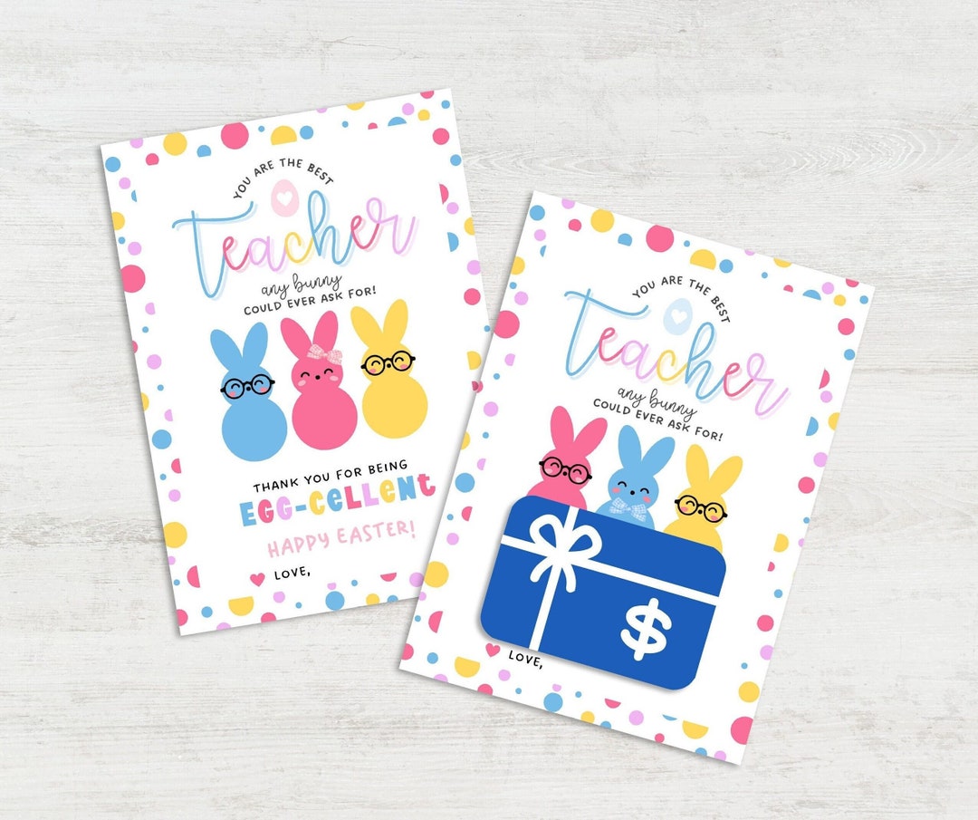 PRINTABLE Easter Gift Card Holder for Teacher, Happy Easter Kids DIY ...