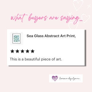 Sea Glass Abstract Art Print, Modern Coastal Wall Art, Blue Green Beach ...