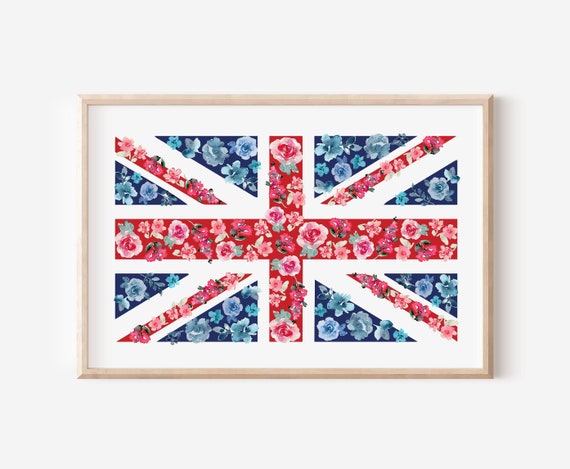 Union Jack Wall Decal Vintage Union Jack Wallpaper Red Blue Distressed