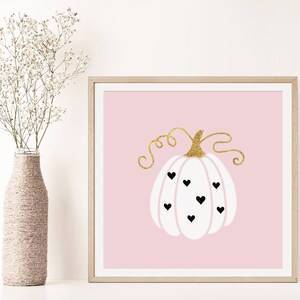 Pink Pumpkin Wall Art PRINTABLE, Cute Pumpkin Nursery Digital Print Set ...