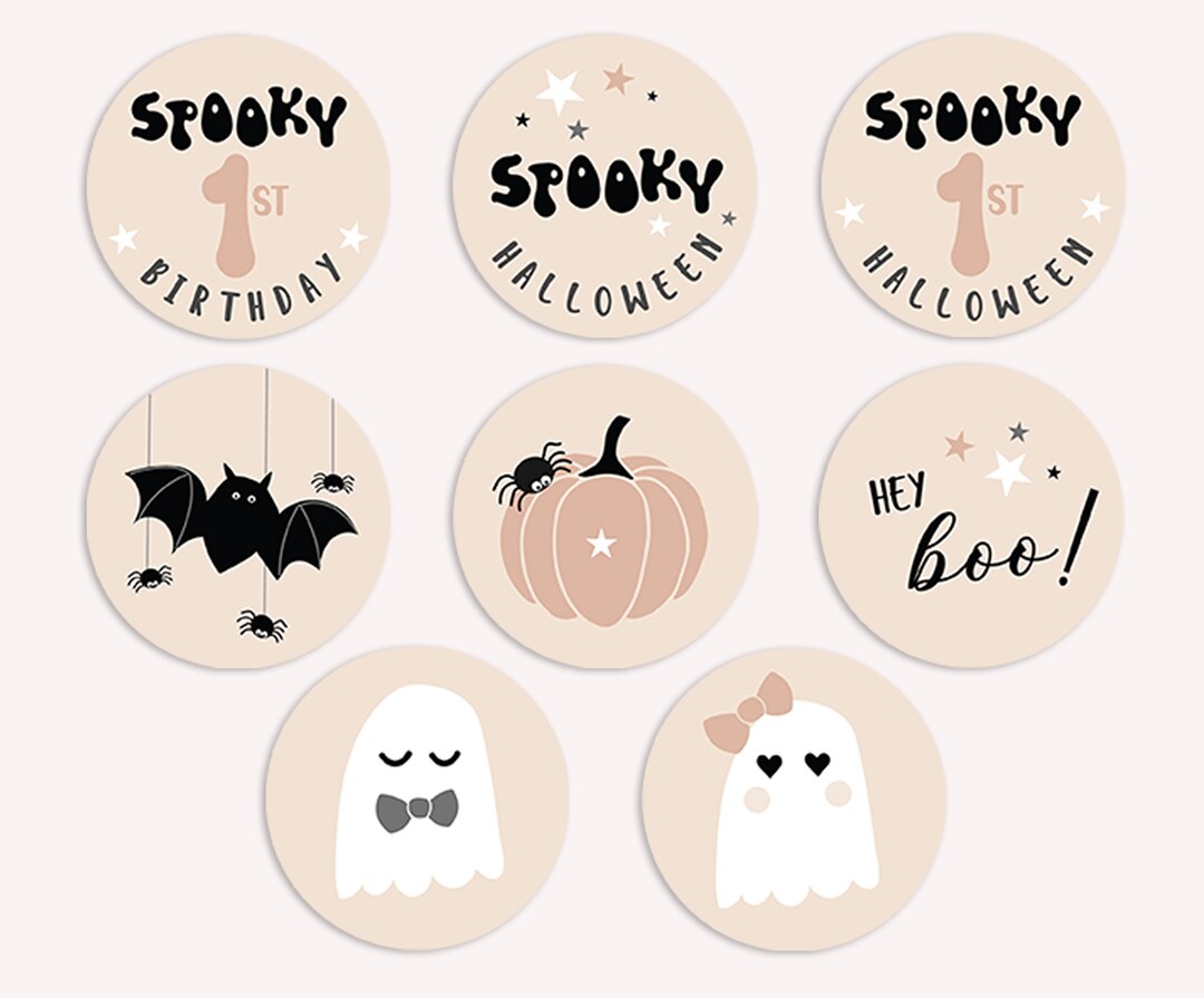 Boho Halloween Kids PRINTABLE, Girl Halloween Birthday Cupcake Toppers ...