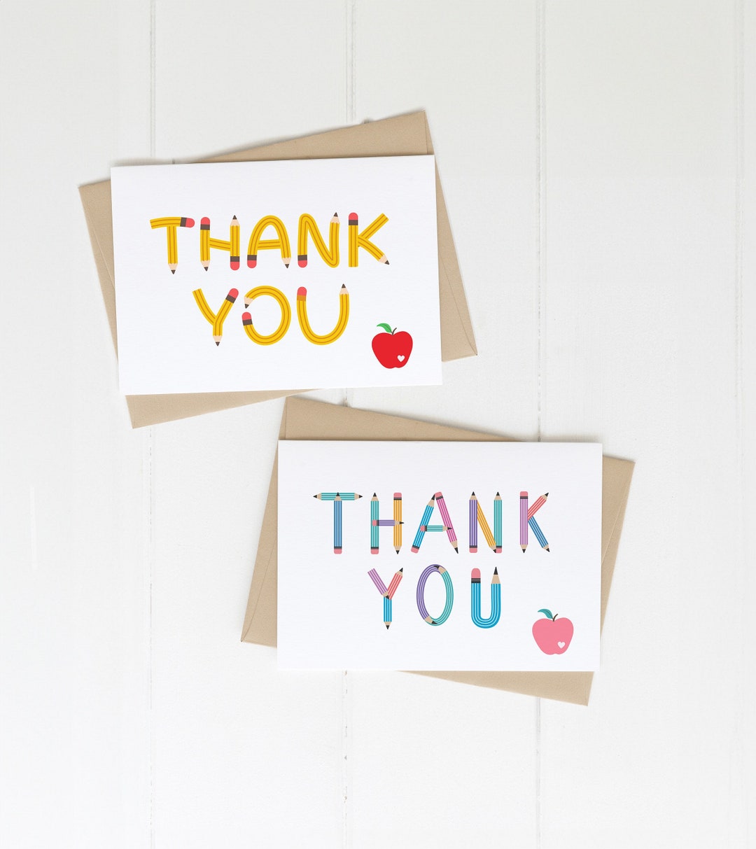 PRINTABLE Teacher Thank You Card, Cute Pencils Back to School Note Card ...