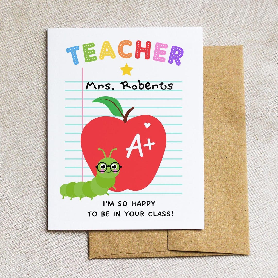 Personalized Teacher Card, Custom Back to School Gift, Thank You New ...
