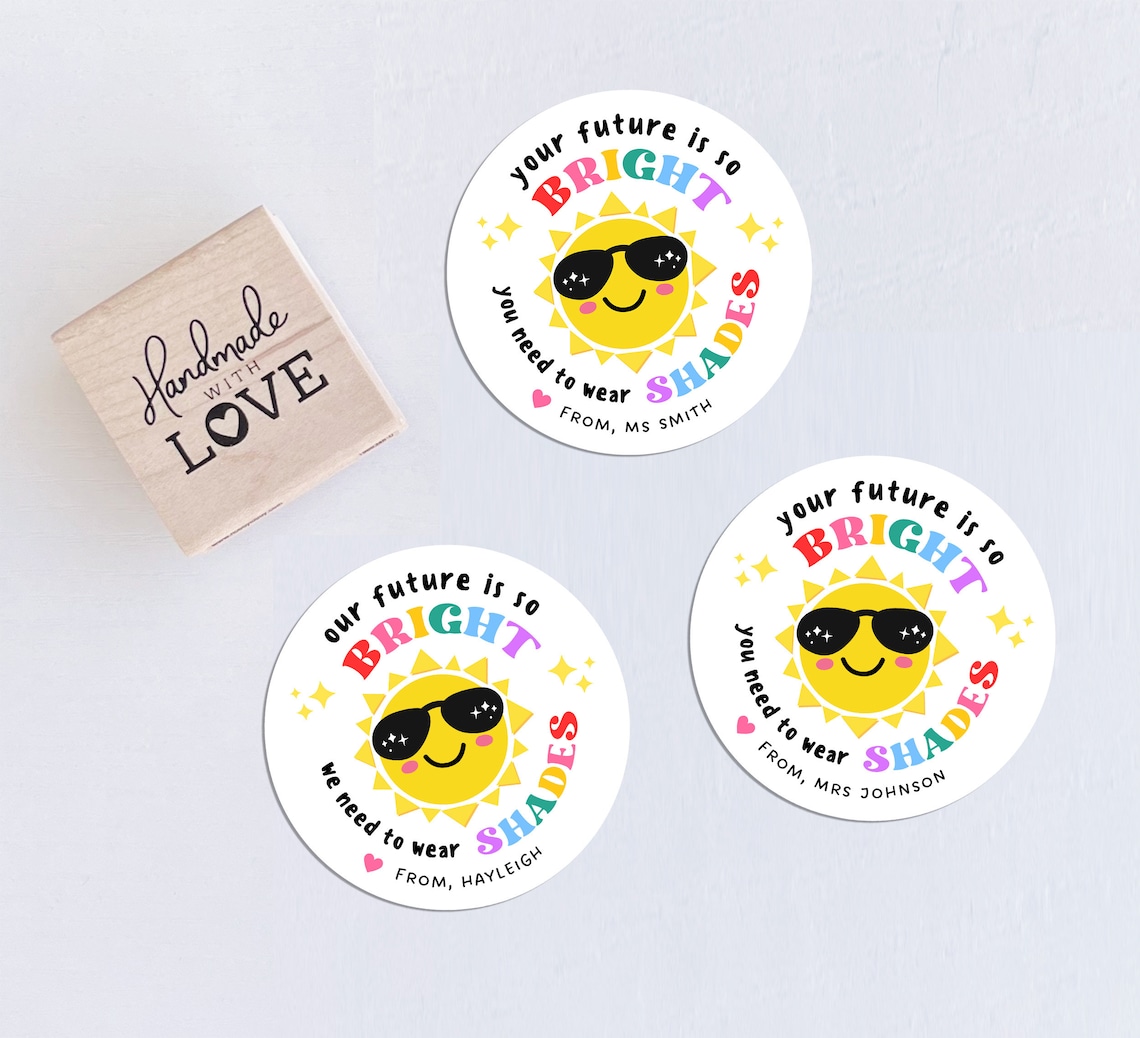 Personalized End of School Year Stickers, Custom Teacher Labels for ...