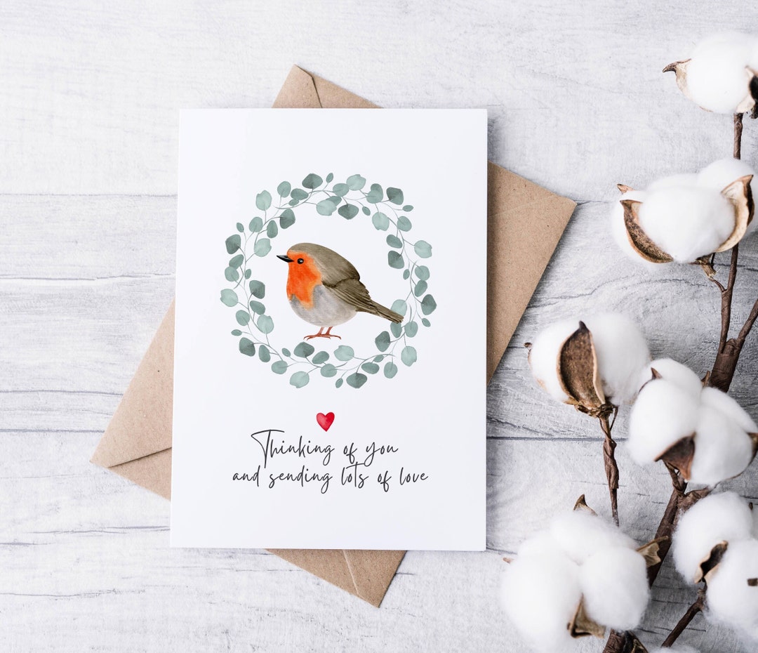 Robin Greeting Card, Thinking of You After Loss, Grief Support ...