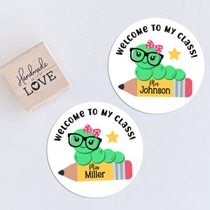 Personalized Back to School Stickers, Custom Teacher Favors Welcome to ...