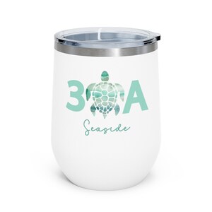 30A Florida Tumbler, Watercolor Sea Turtle Ladies Wine Tumbler, Seaside ...